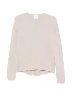 ALLUDE Ribbed-knit Drop-shoulder Cashmere Sweater - Neutrals
