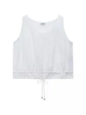 Loewe Anagram-embroidered Drawstring Tank Top - White