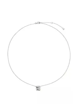Monica Vinader Tone Hammered Effect Square Pendant Necklace