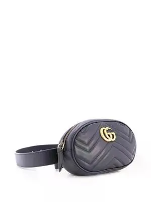 Gucci Gg Marmont Matelassé Leather Belt Bag - Black