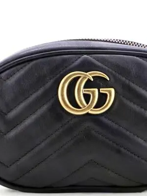 Gucci Gg Marmont Matelassé Leather Belt Bag - Black