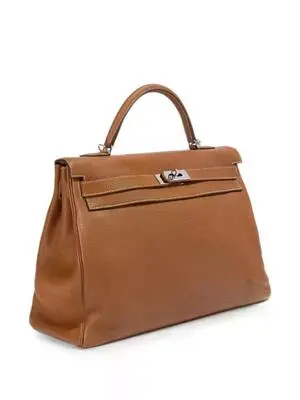 Hermès 40 Kelly Leather Tote Bag - Brown