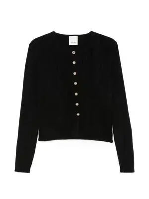 ALLUDE Ribbed-knit Button-up Cardigan