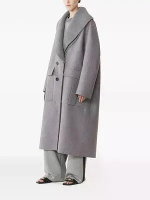 LANVIN Ribbed-collar Double-breasted Coat