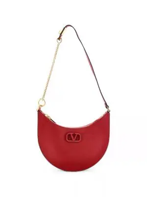 Valentino Garavani Vlogo Leather Mini Hobo Bag - Red