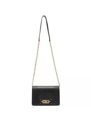 Elisabetta Franchi Lizard-effect Cross Body Bag - Black