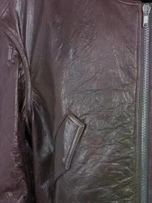 Rick Owens Crinkled Leather Bomber Jacket