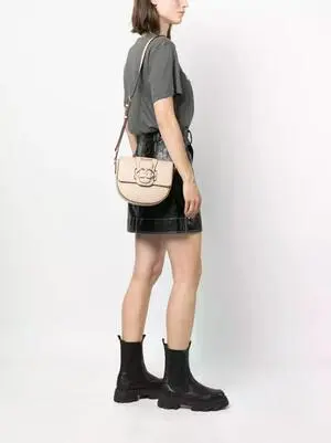 Moschino Heart-buckle Crossbody Bag - Neutrals