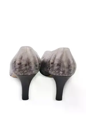 FERRAGAMO Croc-effect Almond-toe Pumps