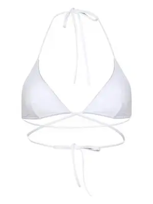 Dsquared2 Metallic Halterneck Bikini Top - Silver