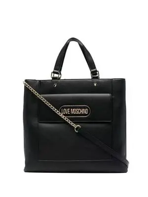 Moschino Logo-plaque Tote Bag - Black