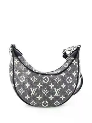 LOUIS VUITTON Loop Handbag Monogram Jacquard Denim Hobo Bag - Grey