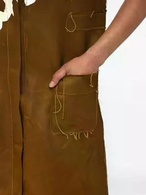 Off-White Midi Shirt Dress With Printed Logo And Raw-cut Edges