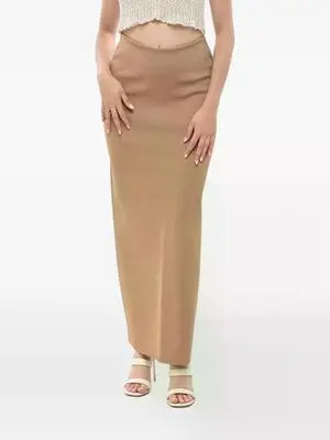 Max Mara Maxi Knit Pencil Skirt - Brown