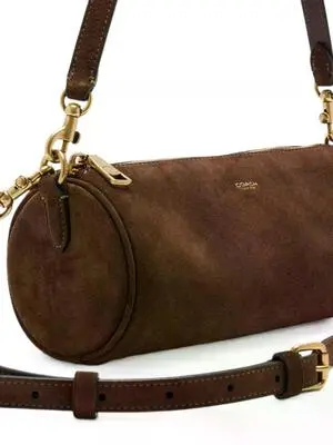 COACH Barrel Bag In Suede And Calf Leather