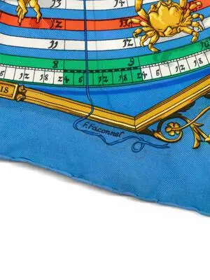 Hermès 20th Century Astrologie Dies Et Hore Silk Handkerchief
