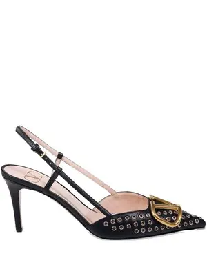 Valentino Garavani Vlogo Signature Leather Slingback Pumps