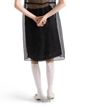 Prada Embroidered Silk Cigaline Dress
