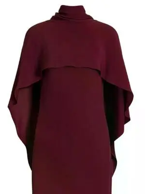 Alberta Ferretti High Neck Cape Detail Maxi Dress - Red