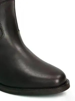 VIA ROMA 15 Leather Ankle Boots With Inside Wedge Heel