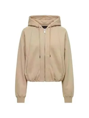 Sportmax Zip-up Drawstring Hoodie - Neutrals