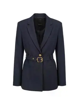 Pinko Belted Single-breasted Blazer - Blue