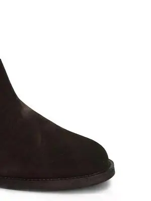 VIA ROMA 15 Knee-high Suede Boots With Internal Wedge Heel - Brown