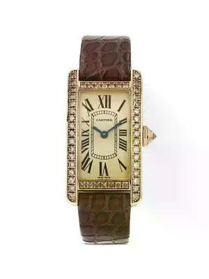 Cartier 2017 Tank Américaine 35mm Watch With Diamond Bezel - Neutrals