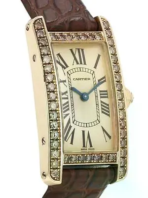 Cartier 2017 Tank Américaine 35mm Watch With Diamond Bezel