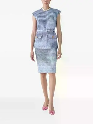 Carolina Herrera Tweed Pencil Midi Skirt