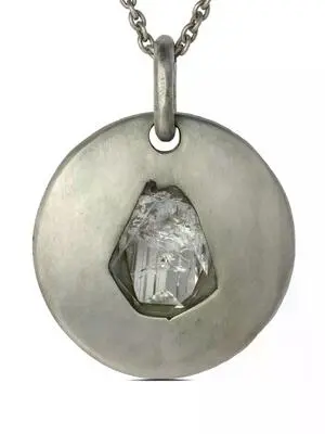 PARTS OF FOUR Disk Danburite Pendant Necklace - Silver