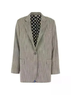 Paul Smith Longline Herringbone Oversized Blazer - Grey