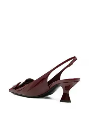 SERGIO ROSSI Patent Leather Buckle-detail Pumps