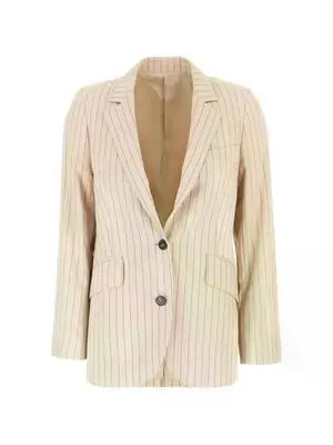 Paul Smith Sand Pinstripe Blazer - Neutrals