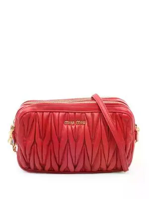 Miu Miu 2000s Logo-plaque Shoulder Bag - Red