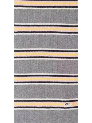 Fiorucci Angel-patch Striped Scarf - Grey