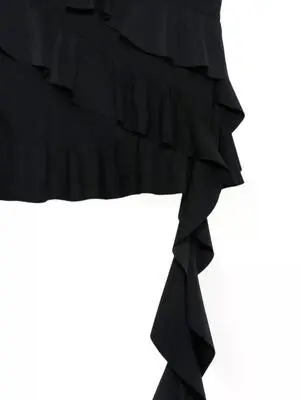 Moschino Ruffled Spaghetti Strap Top - Black