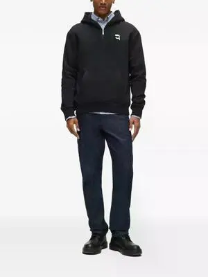 Karl Lagerfeld Ikon Half-zip Hoodie - Black