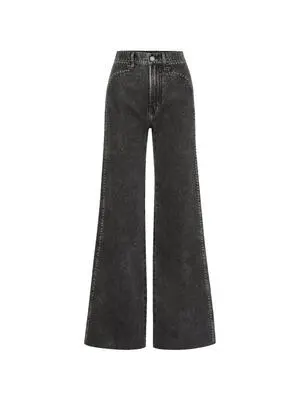 Veronica Beard Grant Stud-embellished Wide-leg Jeans