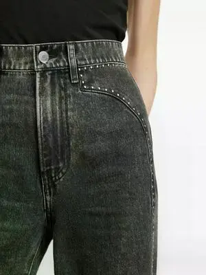 Veronica Beard Grant Stud-embellished Wide-leg Jeans