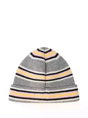 Fiorucci Angel Patch Striped Beanie Hat