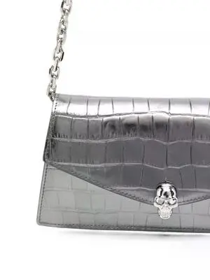 Alexander McQueen Mini Skull Croc-effect Shoulder Bag
