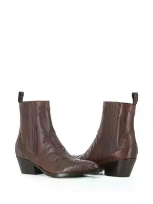 Sartore Embroidered Leather Ankle Boots