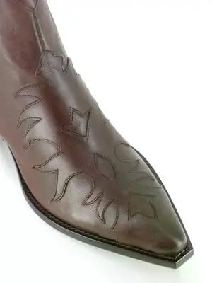 Sartore Embroidered Leather Ankle Boots