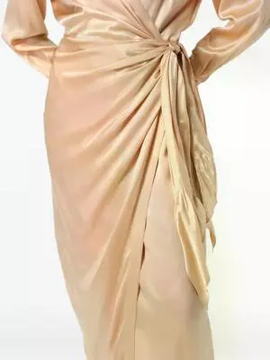 CRIDA MILANO Wrap-style Long-sleeve Midi Dress