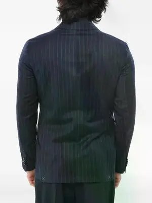 Corneliani Pinstriped Peak-lapel Blazer - Blue