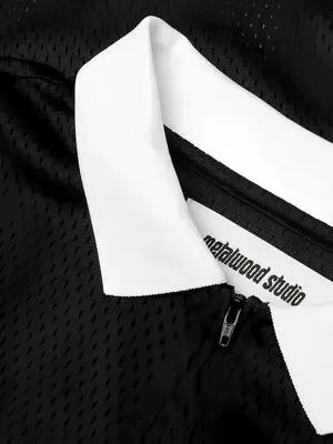 METALWOOD STUDIO Quarter-zip Jersey Polo Shirt - Black