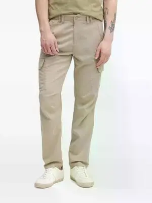 AERONAUTICA MILITARE Logo-embroidered Cargo Pants - Neutrals