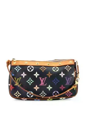 LOUIS VUITTON Pochette Accessoires Monogram Multicolor Clutch Bag - Black