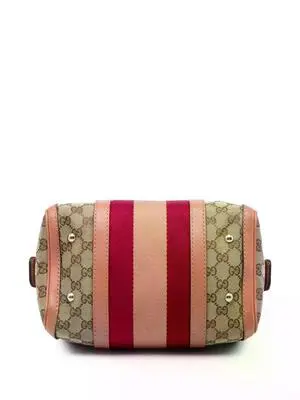 Gucci Small Gg Canvas Web Boston Bag Satchel - Neutrals